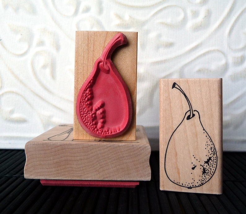 Pear Rubber Stamp From Oldislandstamps - Etsy