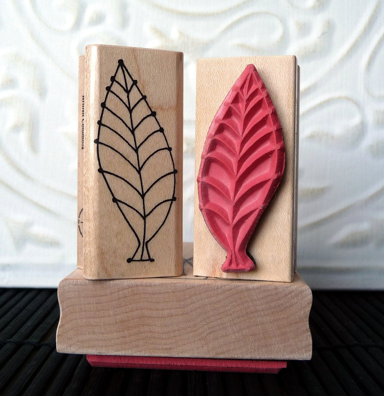 Fishbone Leaf Rubber Stamp From Oldislandstamps - Etsy
