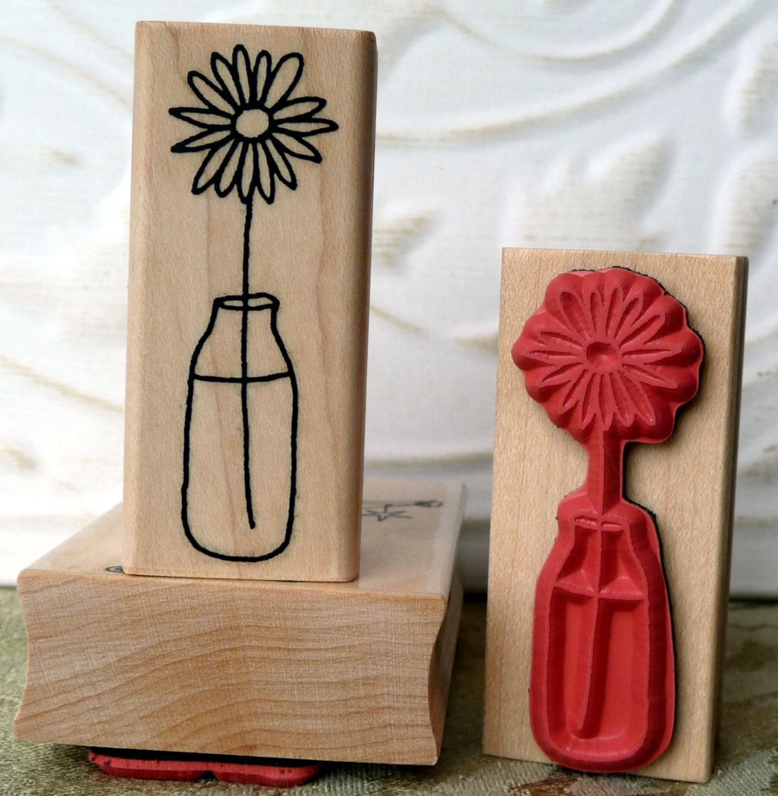 Single Flower Rubber Stamp From Oldislandstamps - Etsy