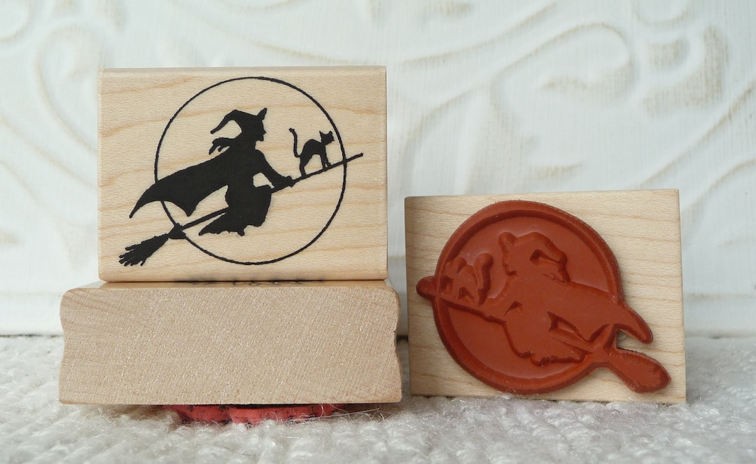 Witch Rubber Stamp From Oldislandstamps - Etsy