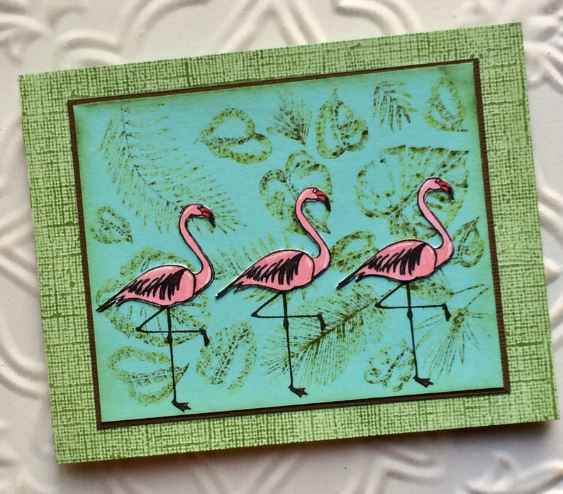 Flamingo Rubber Stamp From Oldislandstamps - Etsy