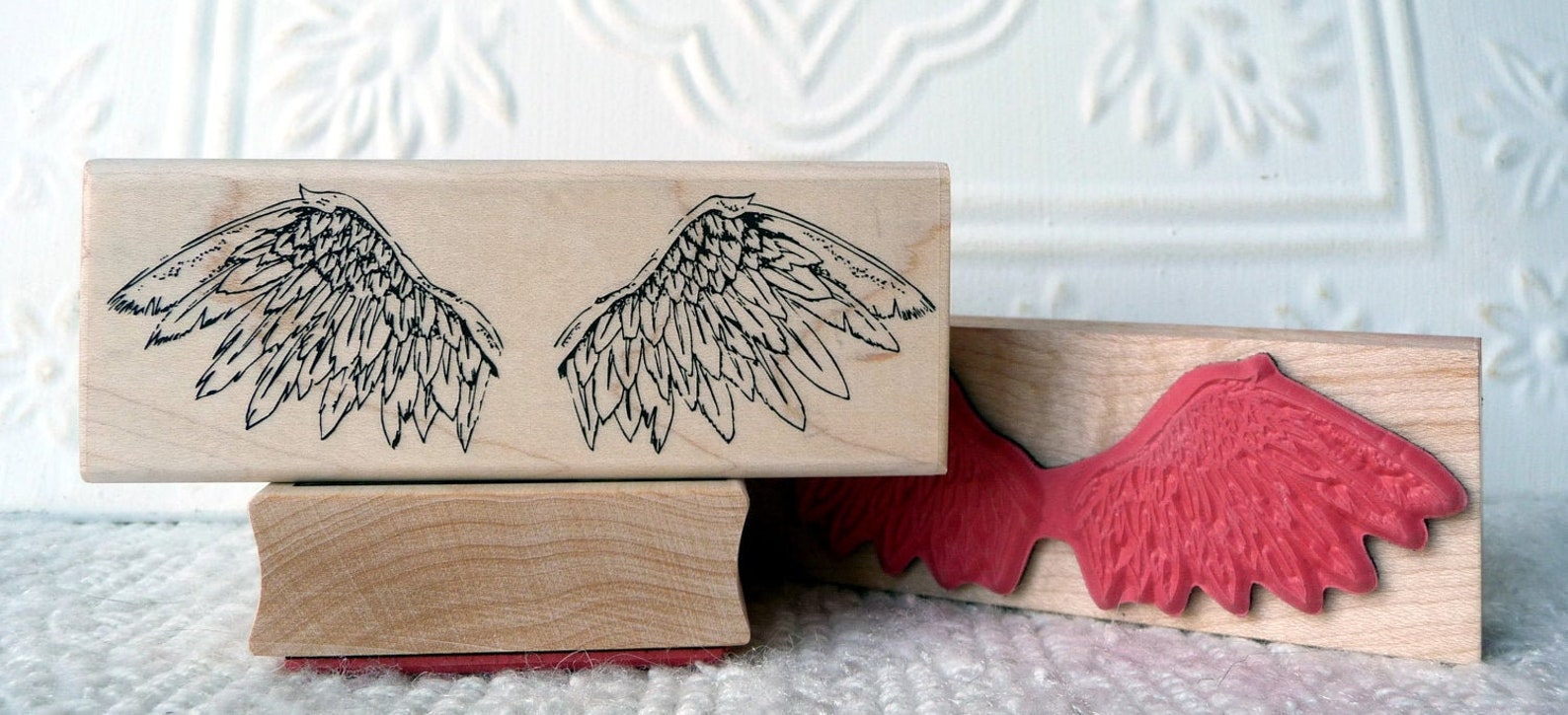 Guardian Angel Wings Rubber Stamp From Oldislandstamps - Etsy