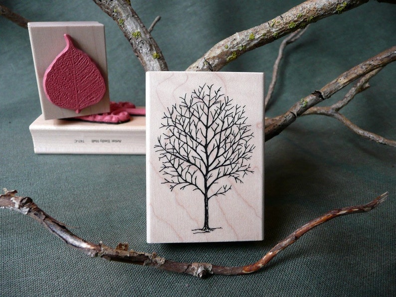 Fall Tree Rubber Stamp From Oldislandstamps - Etsy