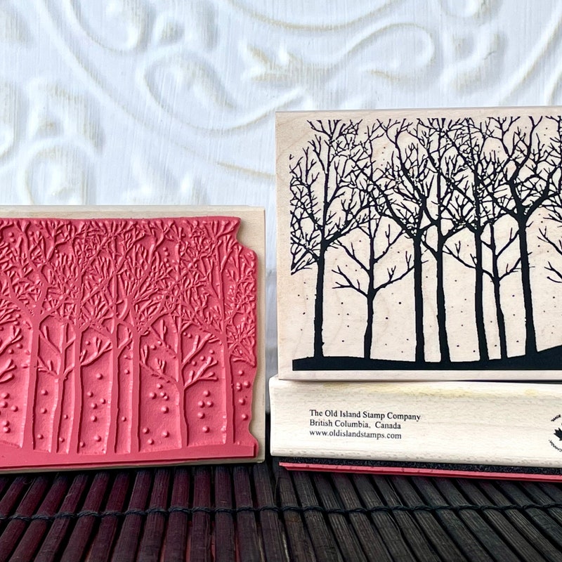 Winter Forest Rubber Stamp - Etsy