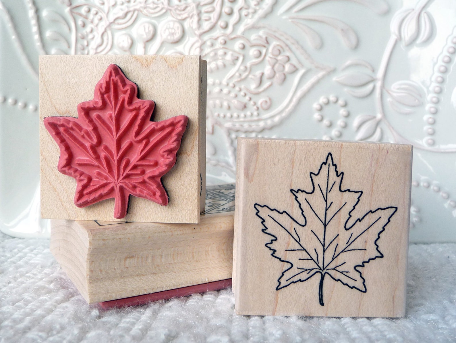 Maple Leaf Rubber Stamp From Oldislandstamps - Etsy