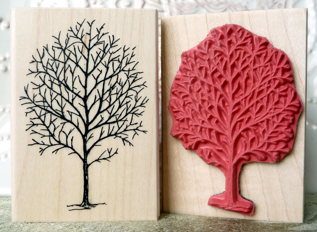 Fall Tree Rubber Stamp From Oldislandstamps - Etsy