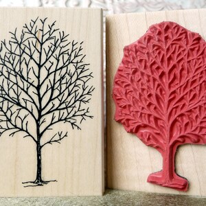 Fall Tree Rubber Stamp From Oldislandstamps - Etsy