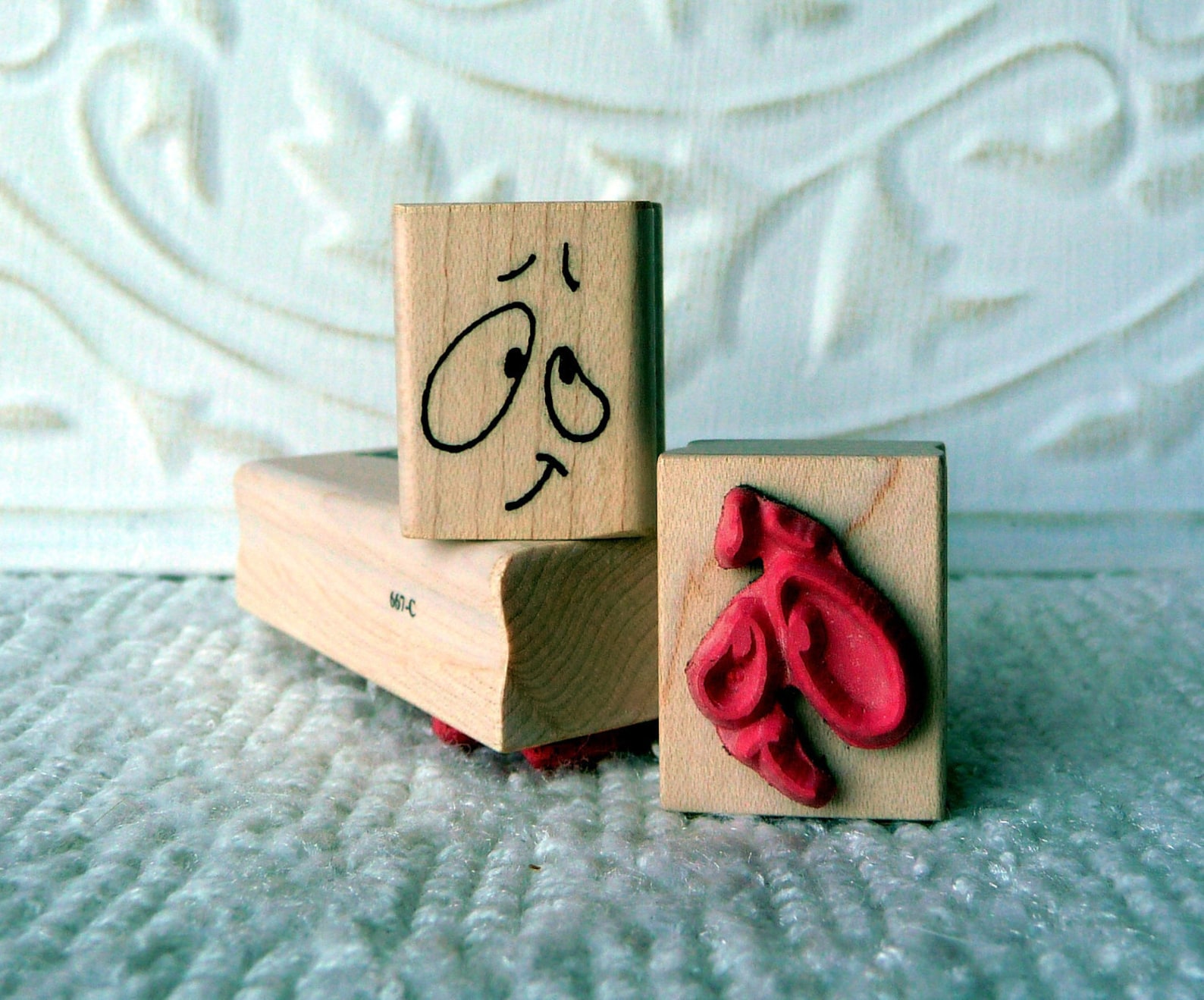 Funny Face Rubber Stamp From Oldislandstamps - Etsy