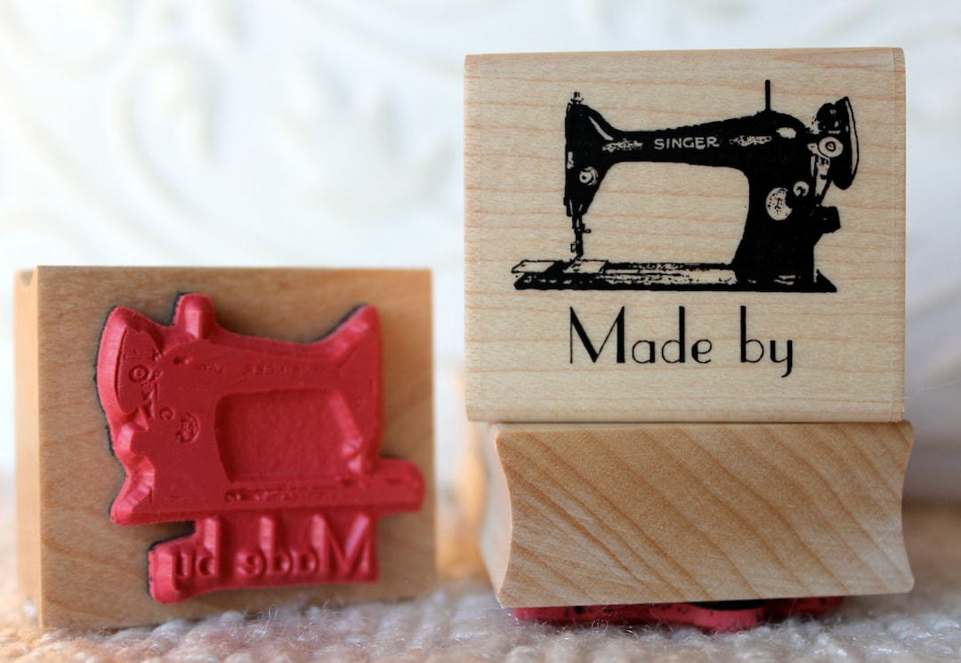 Vintage Singer Sewing Machine Made by Rubber Stamp From Oldislandstamps ...