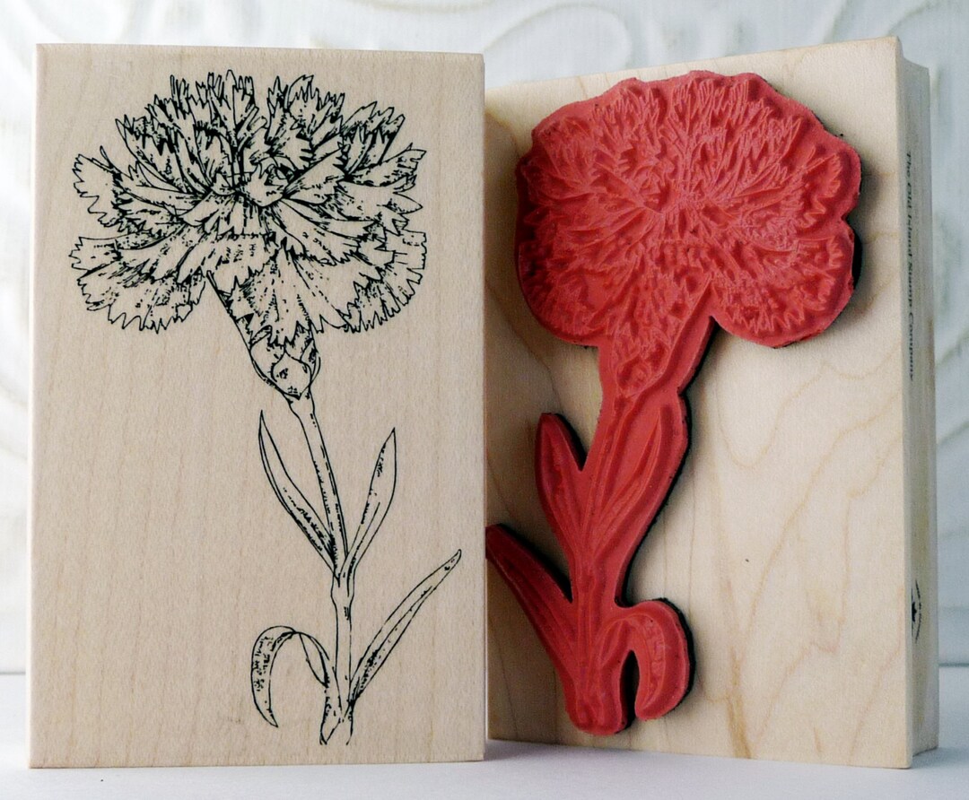 Carnation Flower Rubber Stamp From Oldislandstamps - Etsy