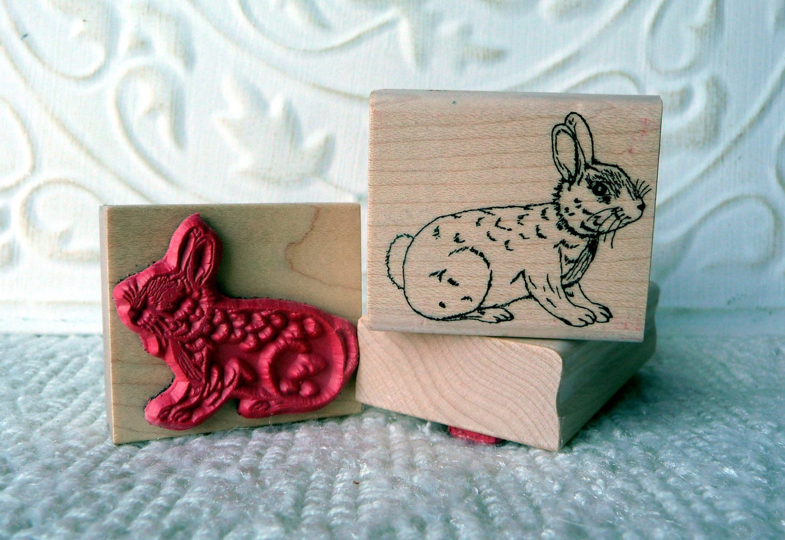 Bunny Rabbit Rubber Stamp From Oldislandstamps | Etsy