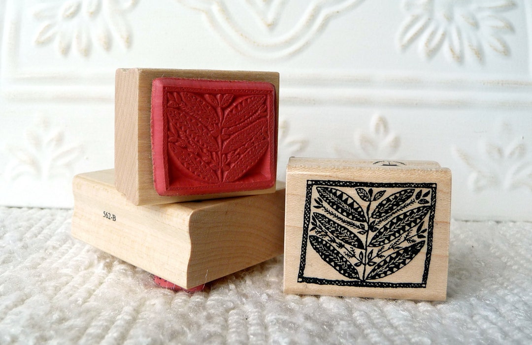 Textile Leaves Rubber Stamp From Oldislandstamps - Etsy