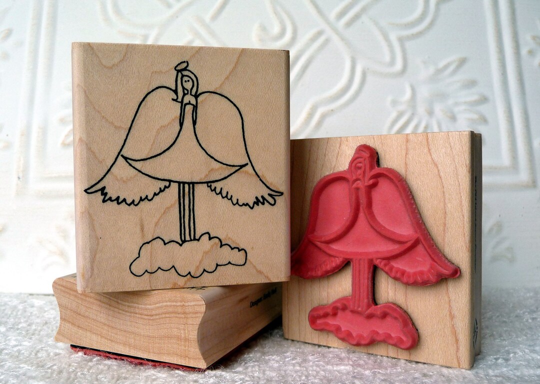 Angel on a Cloud Rubber Stamp From Oldislandstamps - Etsy