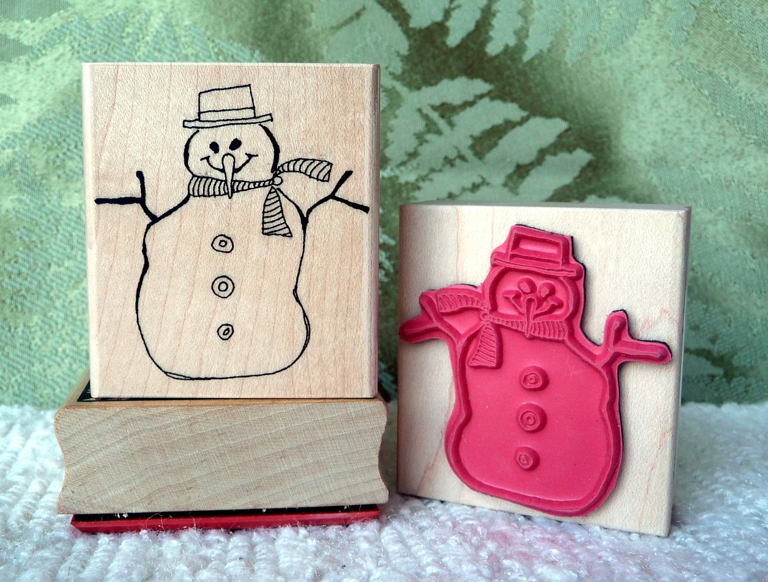 Snowman rubber stamp from oldislandstamps | Etsy