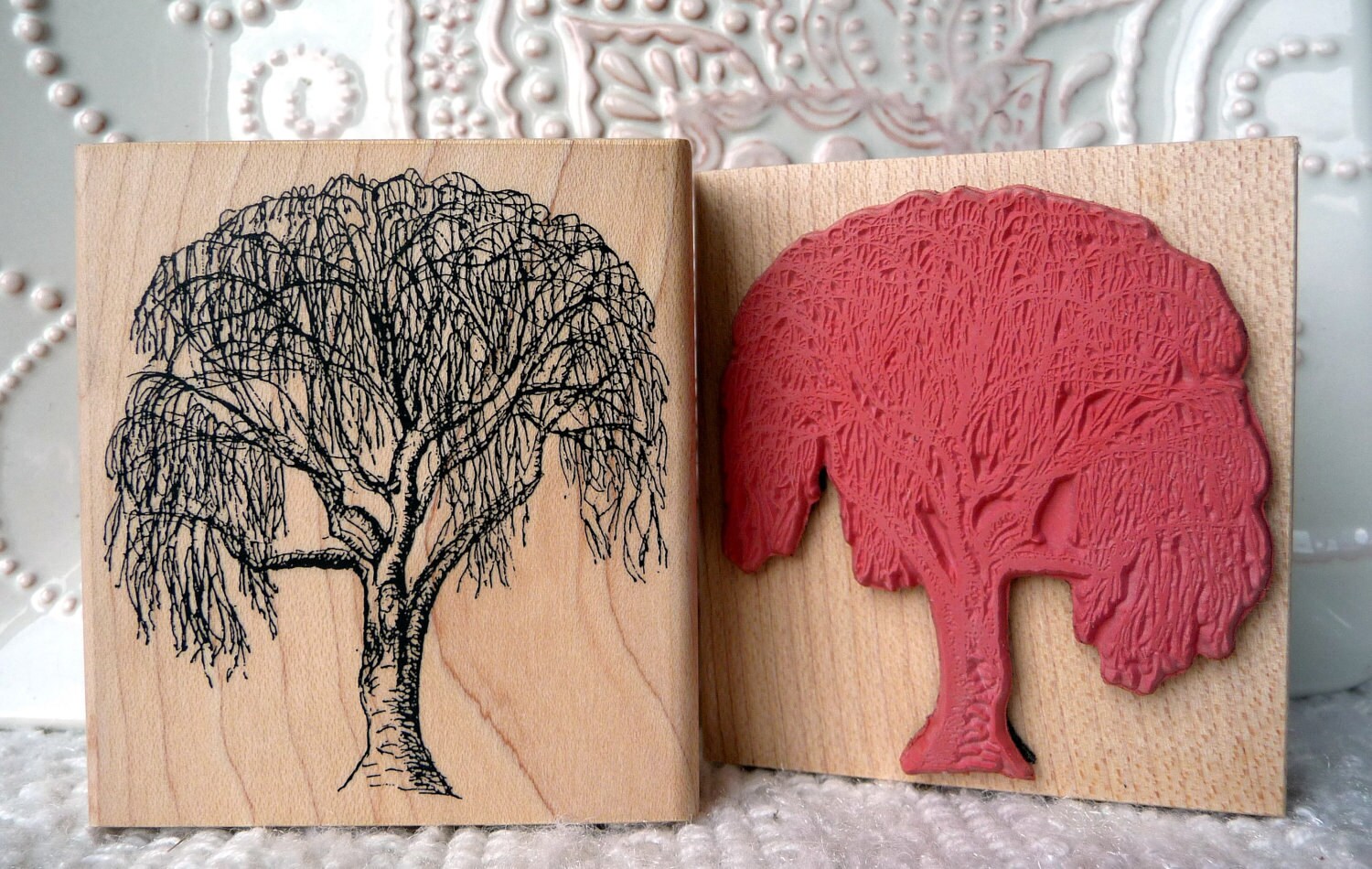 Birch Tree rubber stamp from oldislandstamps | Etsy