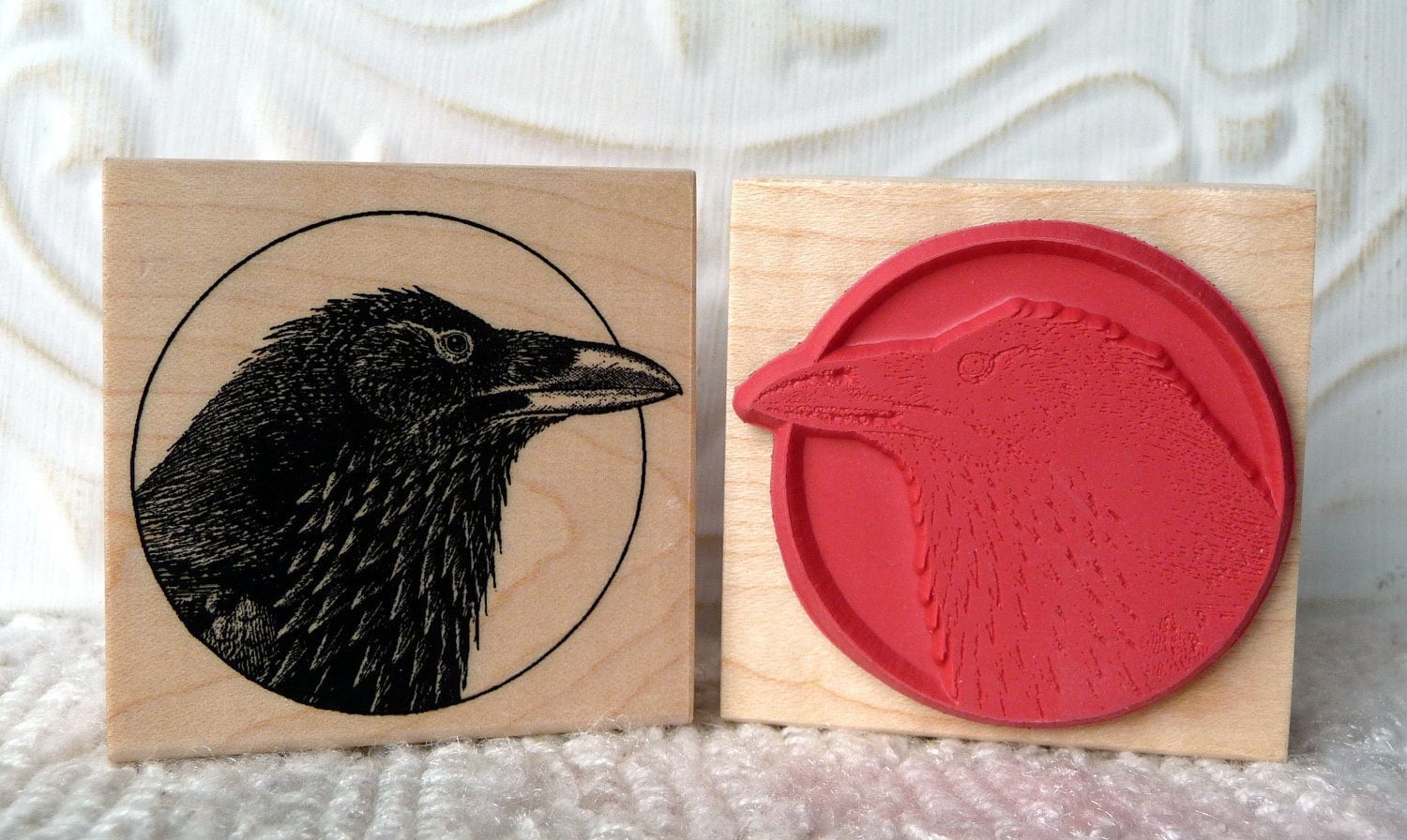 Raven rubber stamp from oldislandstamps | Etsy