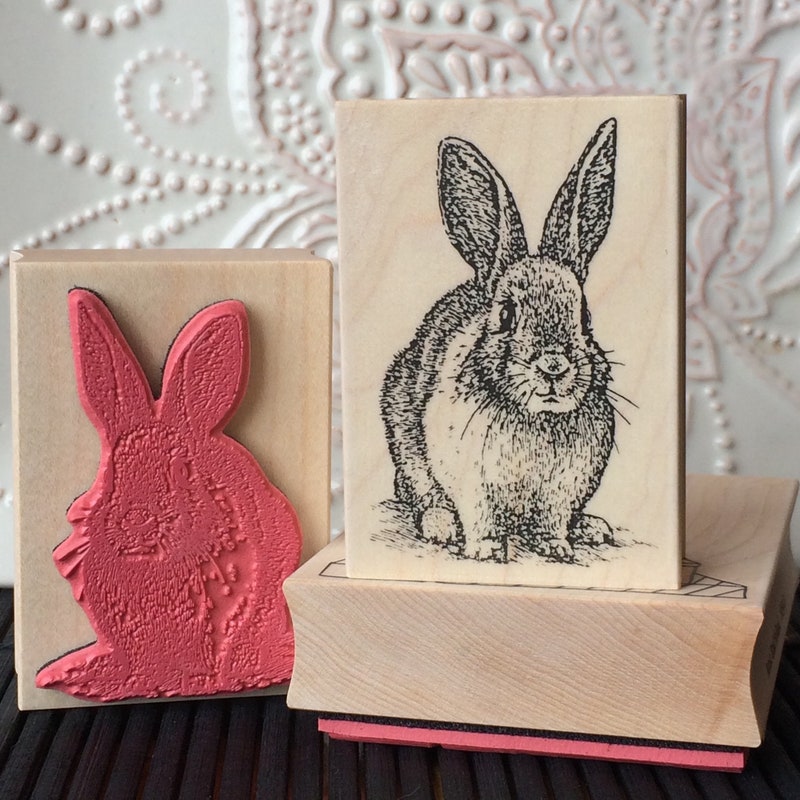 Bunny Rubber Stamp - Etsy