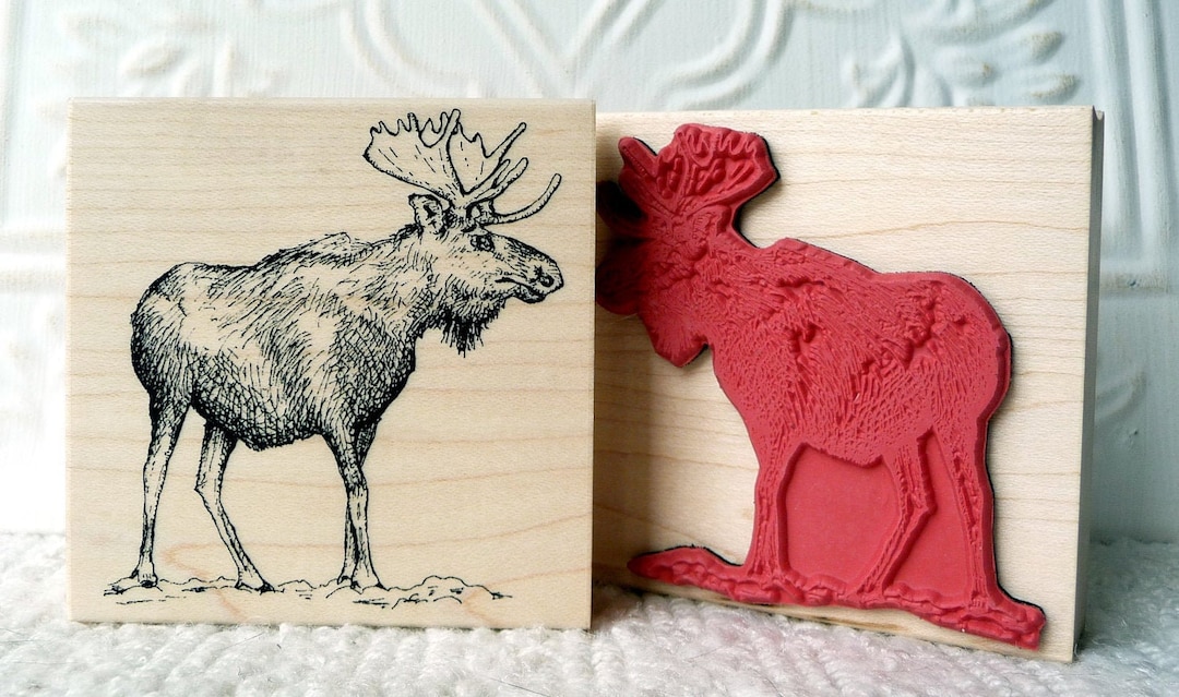 Moose Rubber Stamp From Oldislandstamps - Etsy