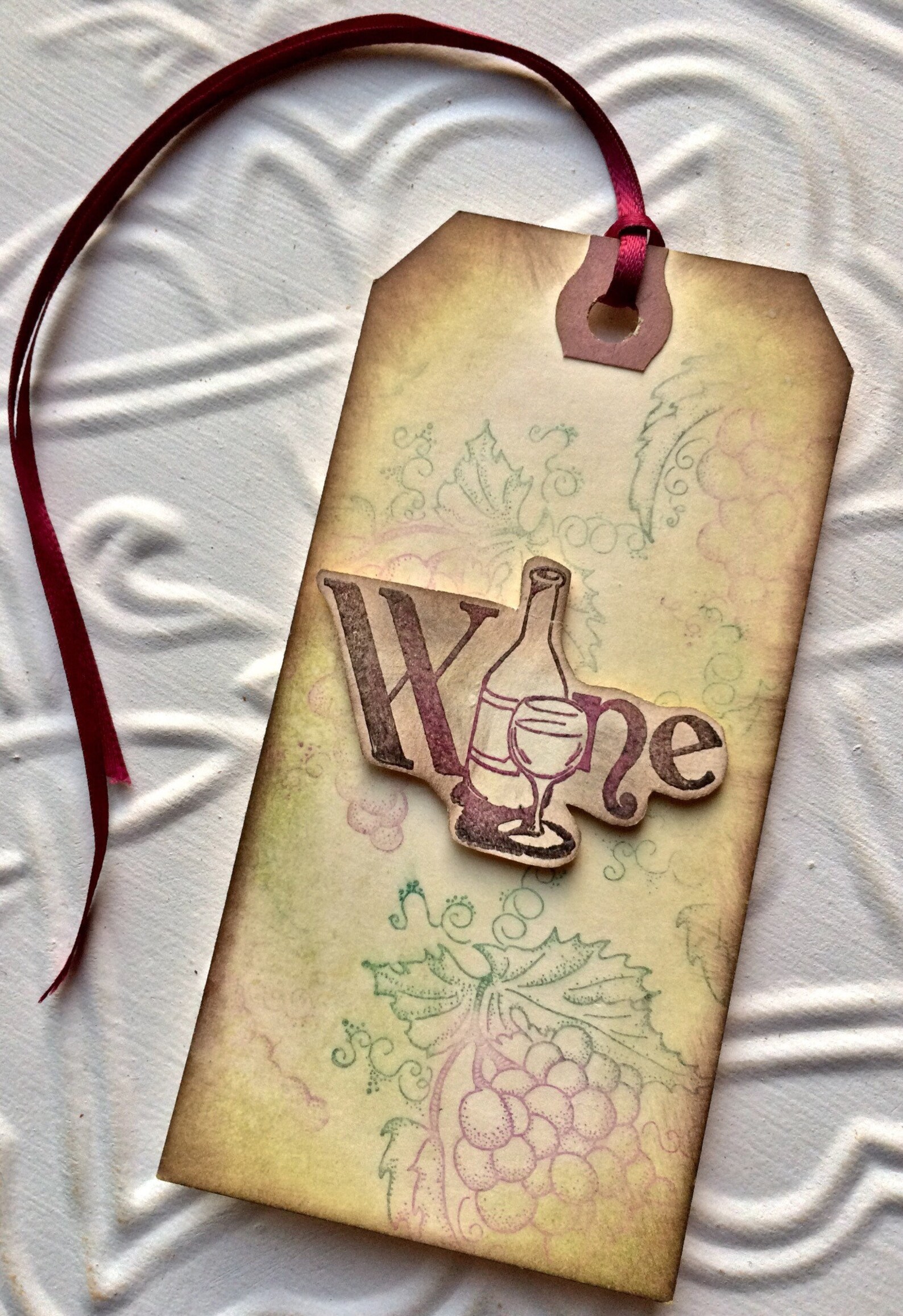 Wine Script Rubber Stamp From Oldislandstamps - Etsy