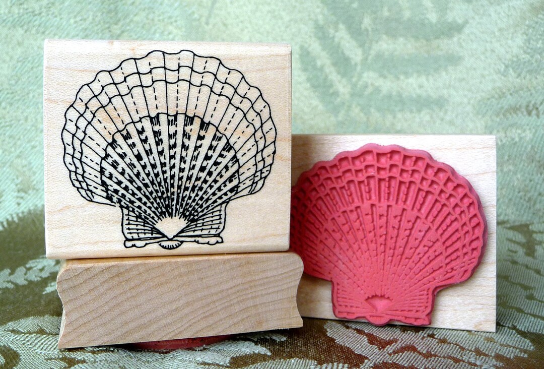 Scallop Shell Rubber Stamp From Oldislandstamps - Etsy