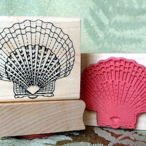 Scallop Shell Rubber Stamp From Oldislandstamps - Etsy