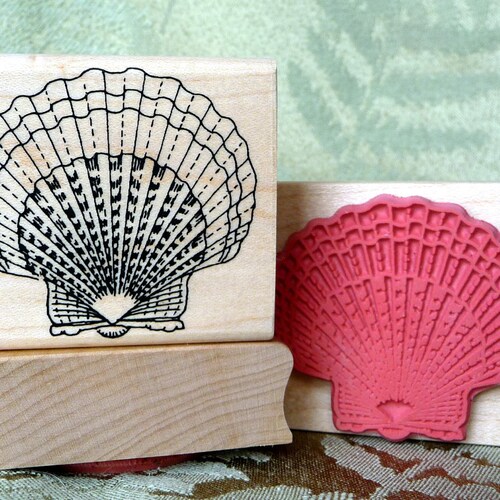 Scallop Shell Rubber Stamp From Oldislandstamps - Etsy