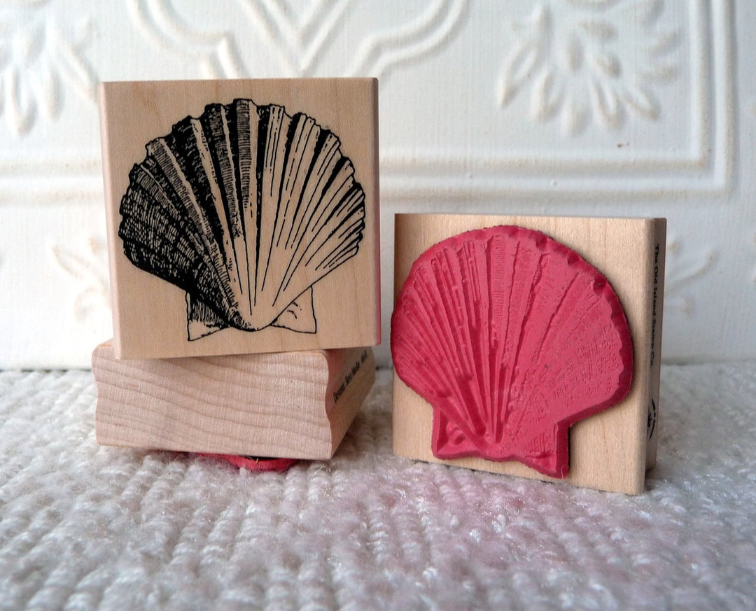 Scallop Shell Rubber Stamp From Oldislandstamps - Etsy
