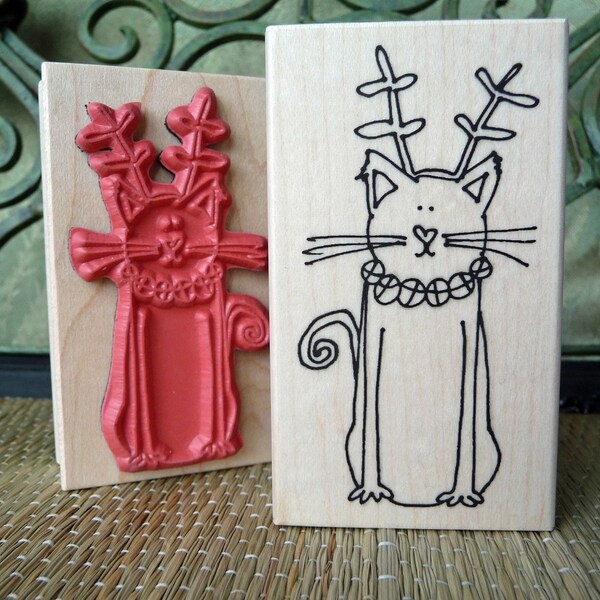 Cat Rubber Stamp - Etsy