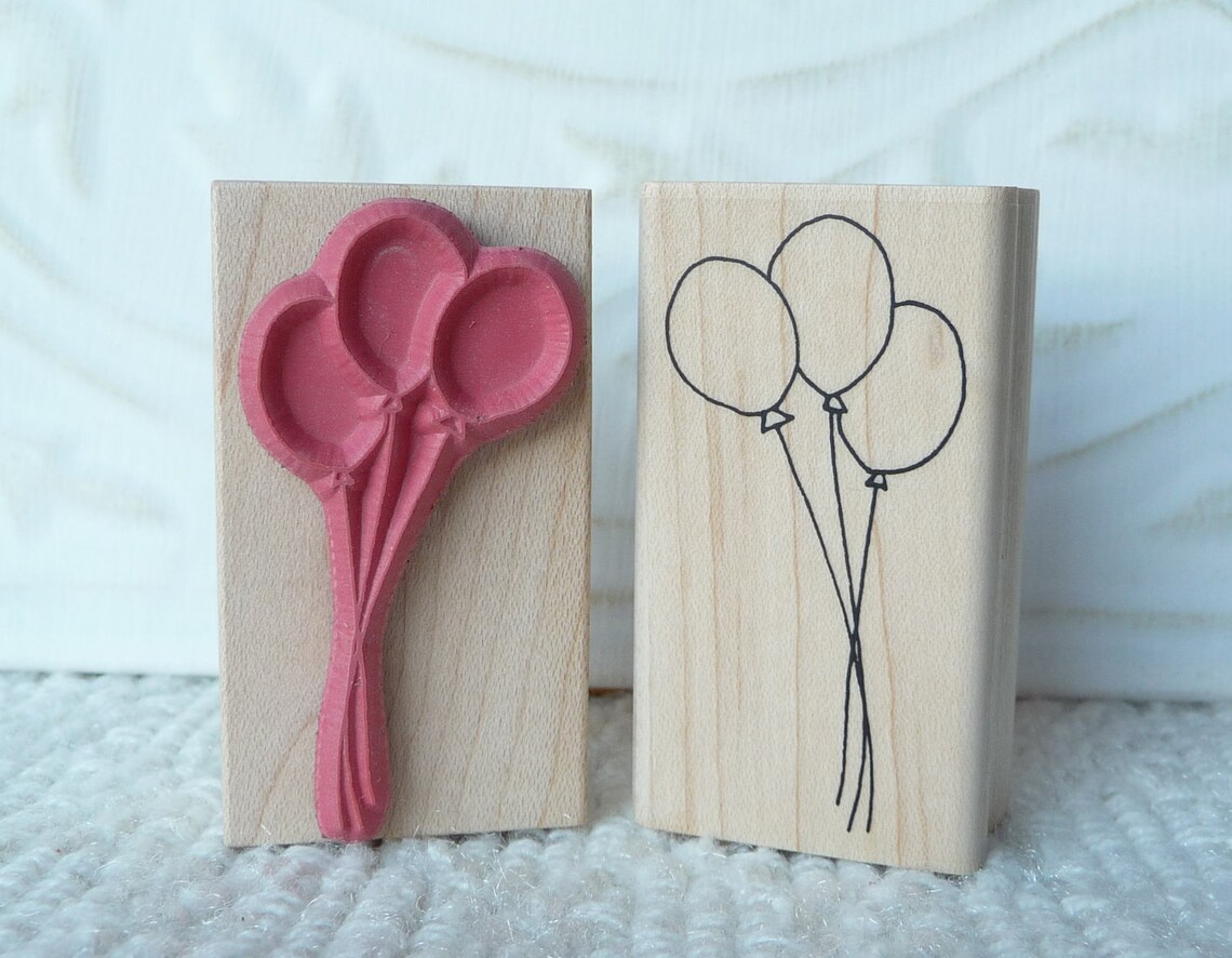 Balloons Rubber Stamp From Oldislandstamps - Etsy