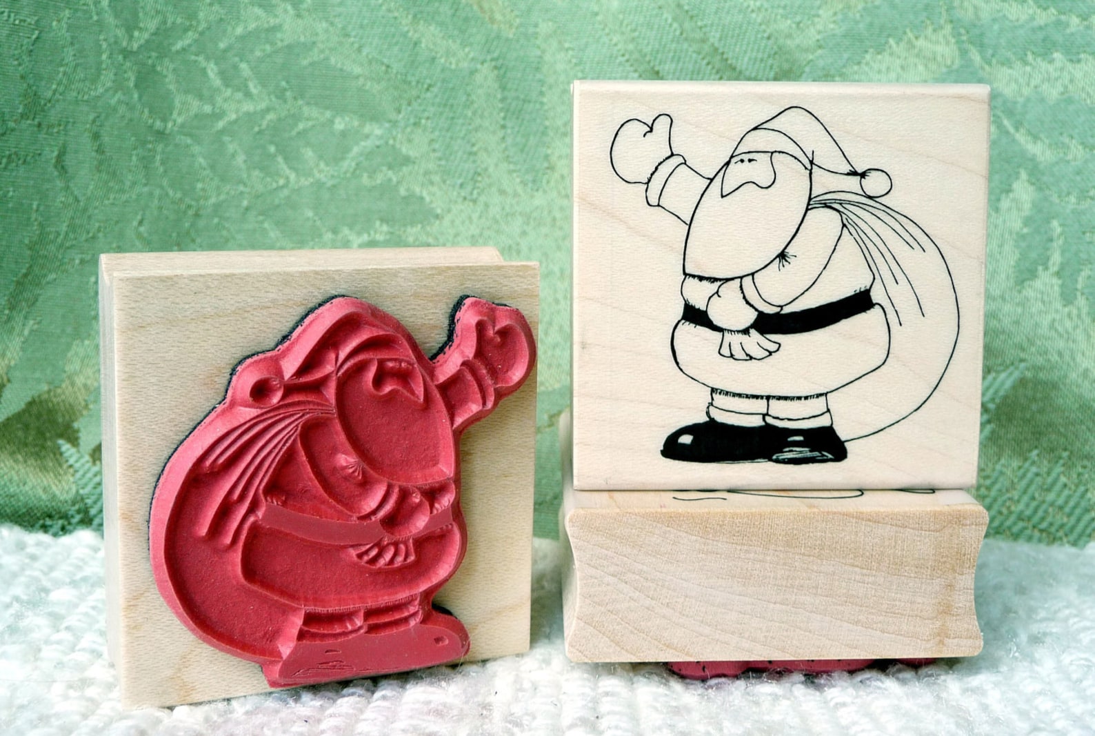 Santa With Sack Rubber Stamp From Oldislandstamps - Etsy
