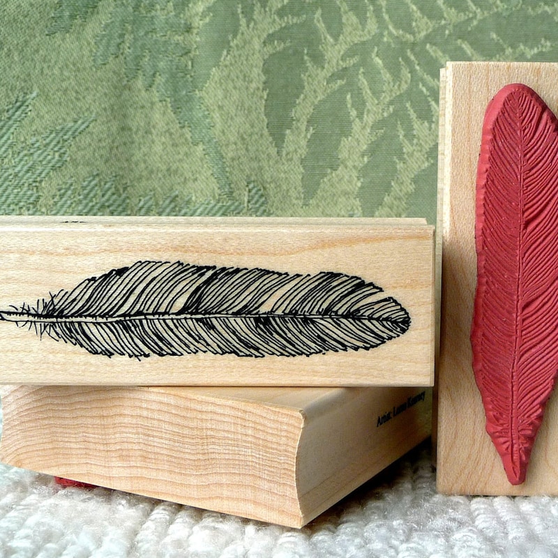 Feather Rubber Stamp - Etsy