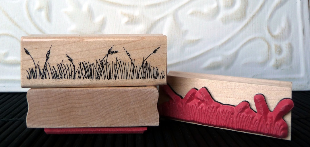 Grass Rubber Stamp From Oldislandstamps - Etsy