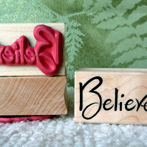 Believe Rubber Stamp From Oldislandstamps - Etsy