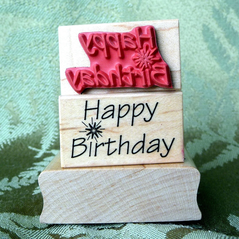 Happy Birthday Stamp - Etsy