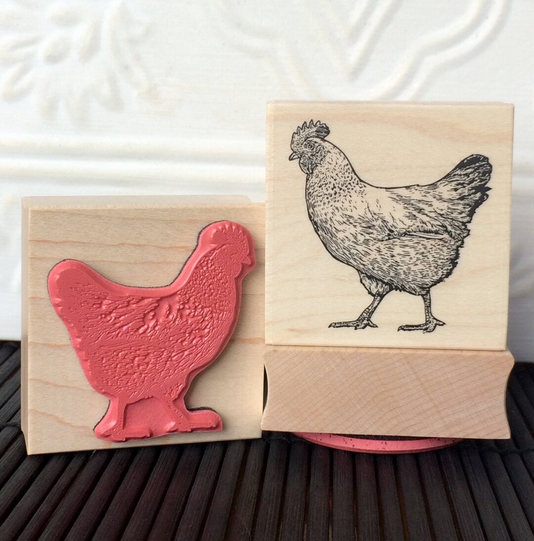 Chicken Rubber Stamp From Oldislandstamps - Etsy
