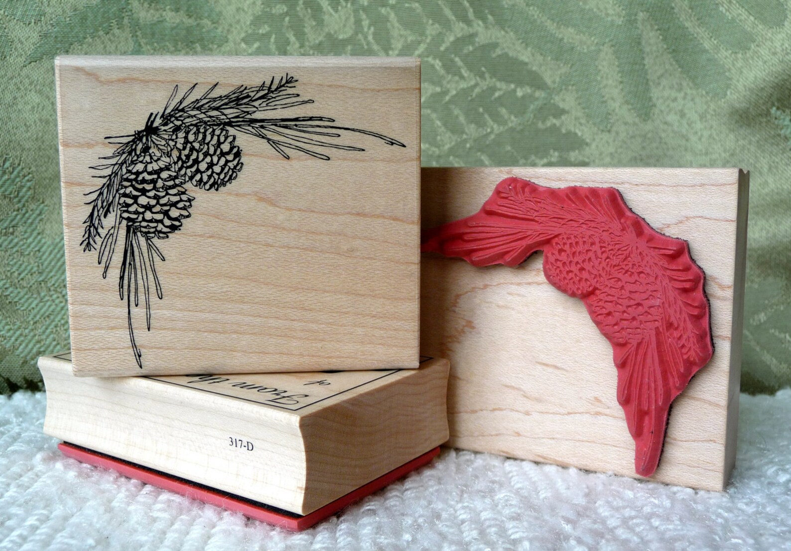 Corner Pinecones Rubber Stamp From Oldislandstamps - Etsy