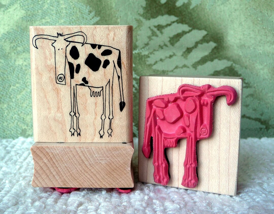 Cow Rubber Stamp From Oldislandstamps - Etsy