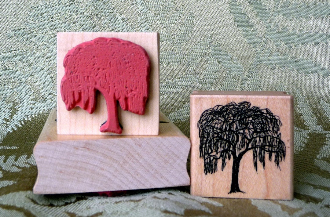 Winter Willow Tree Rubber Stamp From Oldislandstamps - Etsy