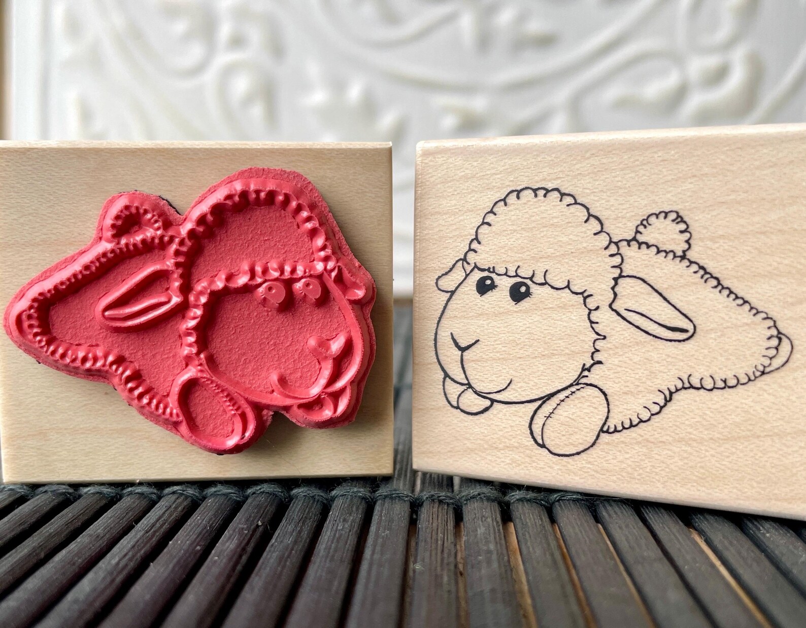 Plush Lamb Baby Toy Rubber Stamp From Oldislandstamps - Etsy