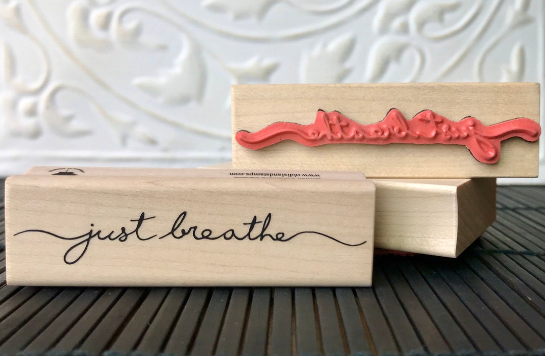 Just Breathe Rubber Stamp From Oldislandstamps - Etsy