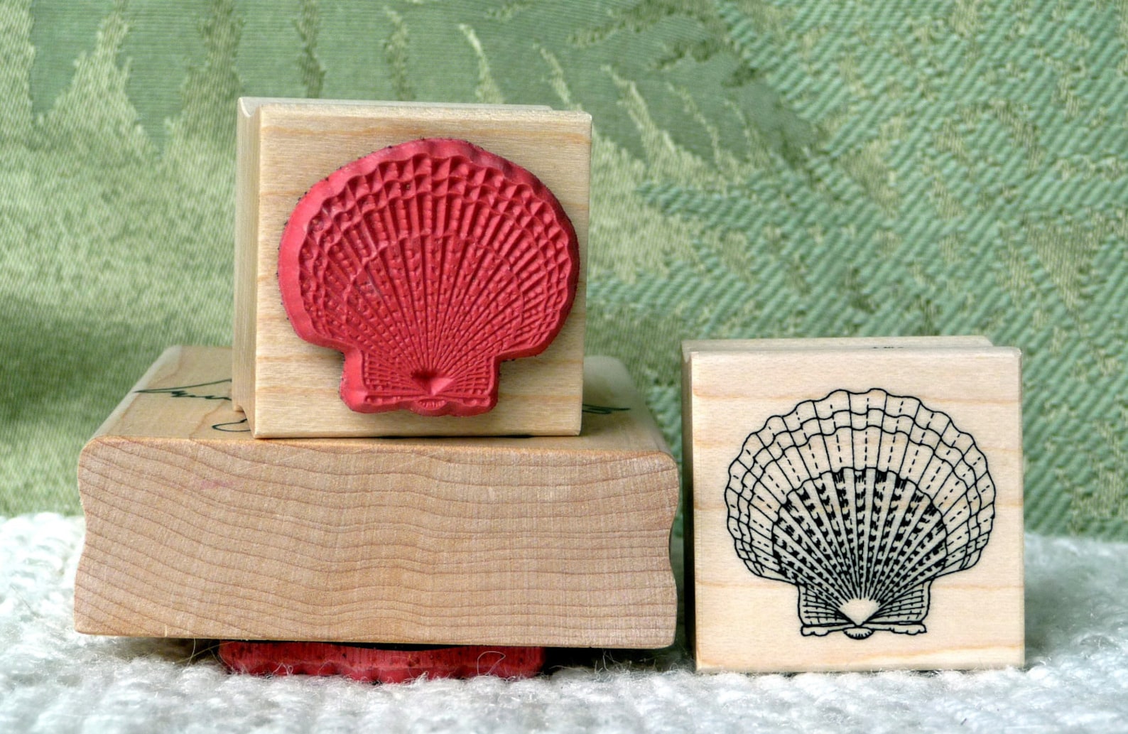 Small Scallop Shell Rubber Stamp From Oldislandstamps - Etsy