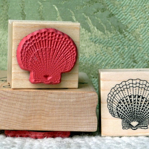 Scallop Shell Rubber Stamp From Oldislandstamps - Etsy
