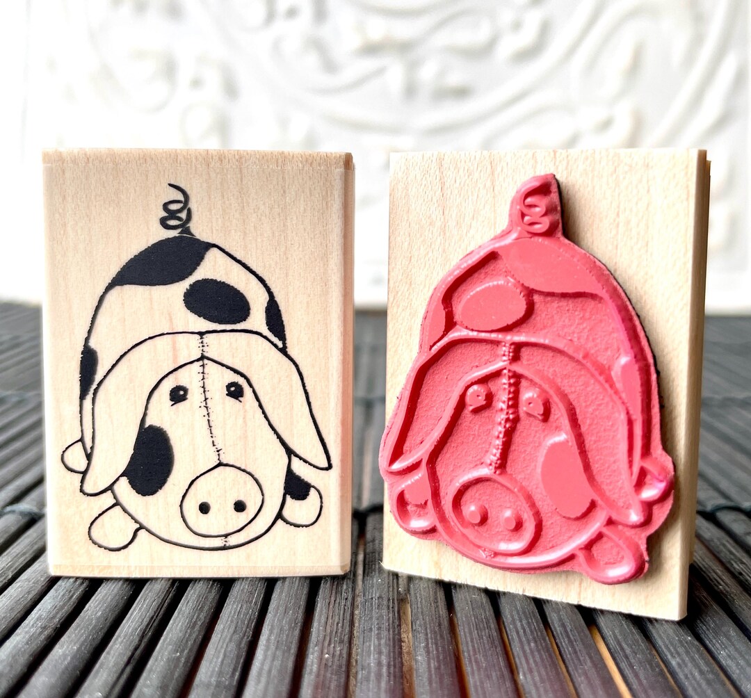 Plush Piggy Baby Toy Rubber Stamp From Oldislandstamps - Etsy