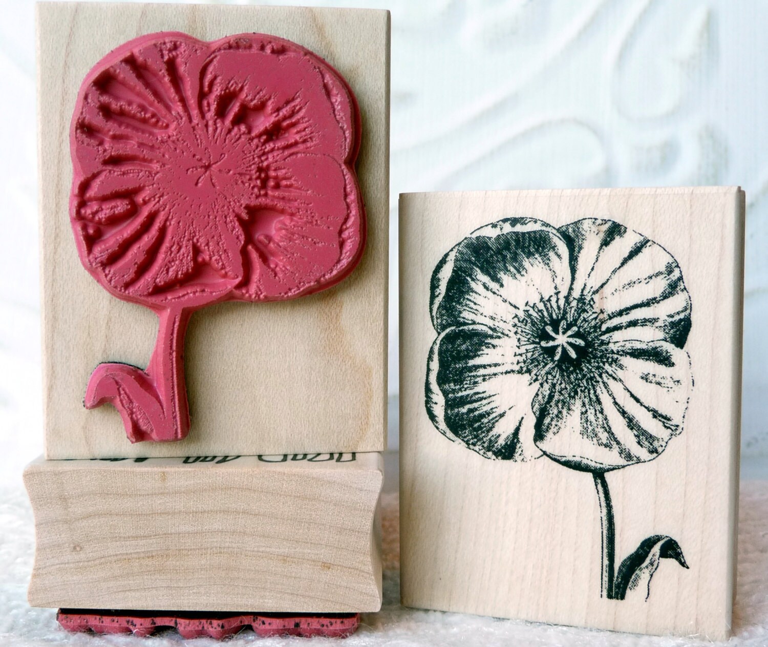 Vintage Poppy Flower Rubber Stamp From Oldislandstamps - Etsy