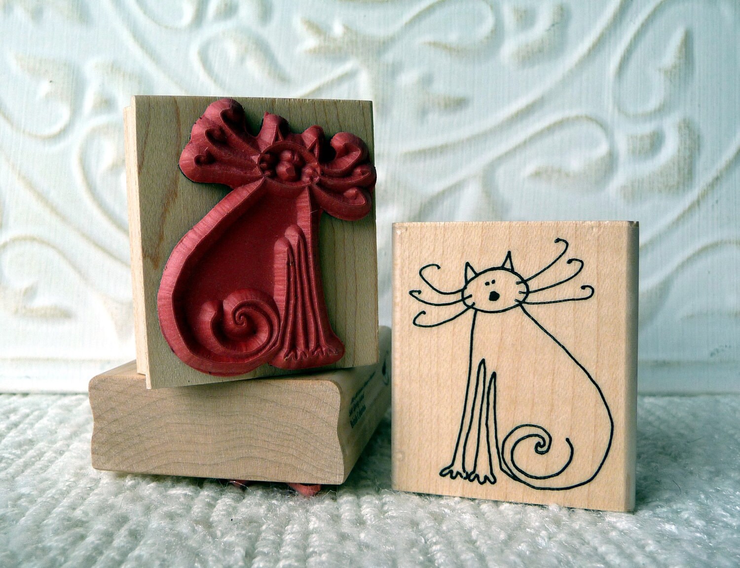 Kitty Cat Rubber Stamp From Oldislandstamps - Etsy