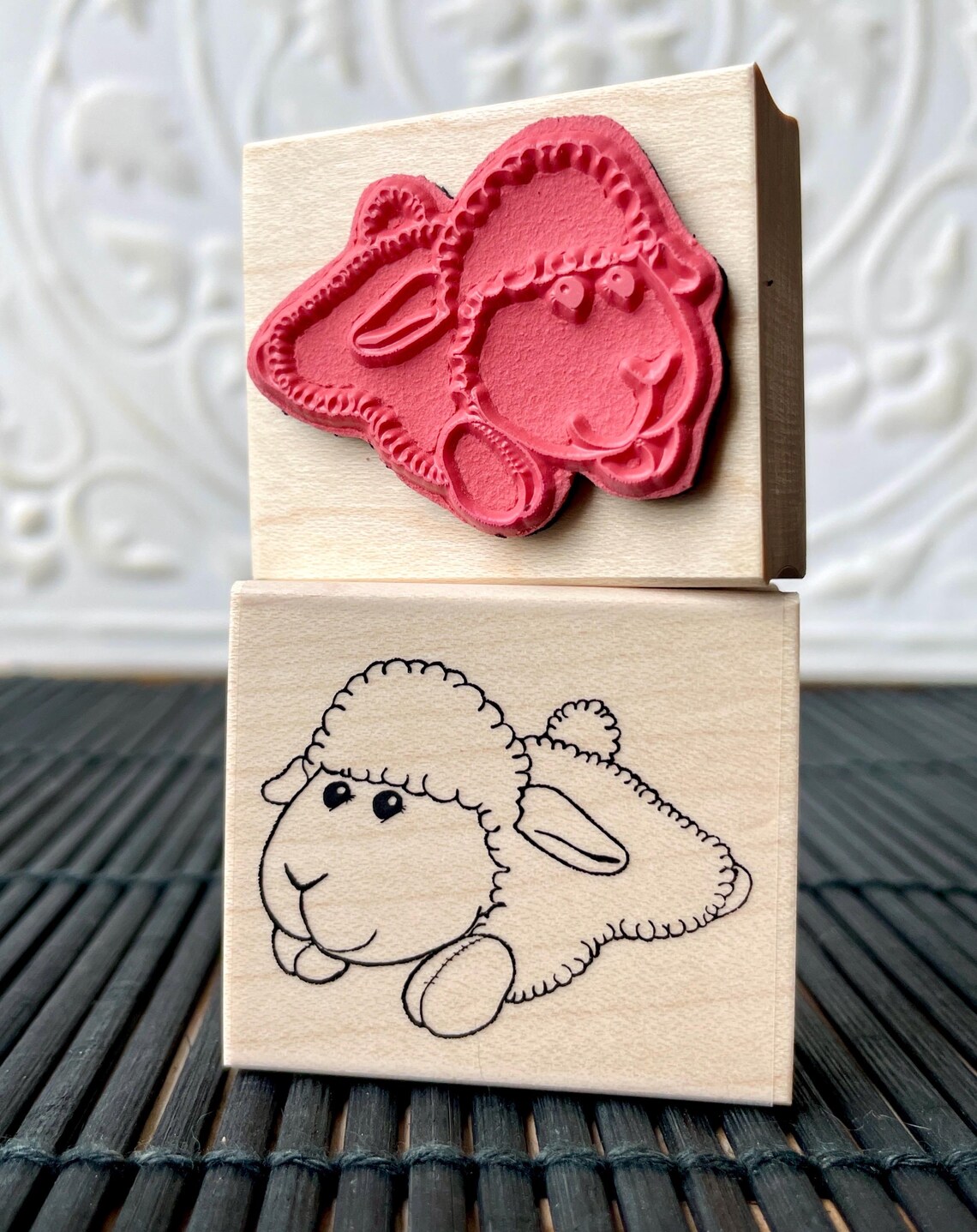 Plush Lamb Baby Toy Rubber Stamp From Oldislandstamps - Etsy