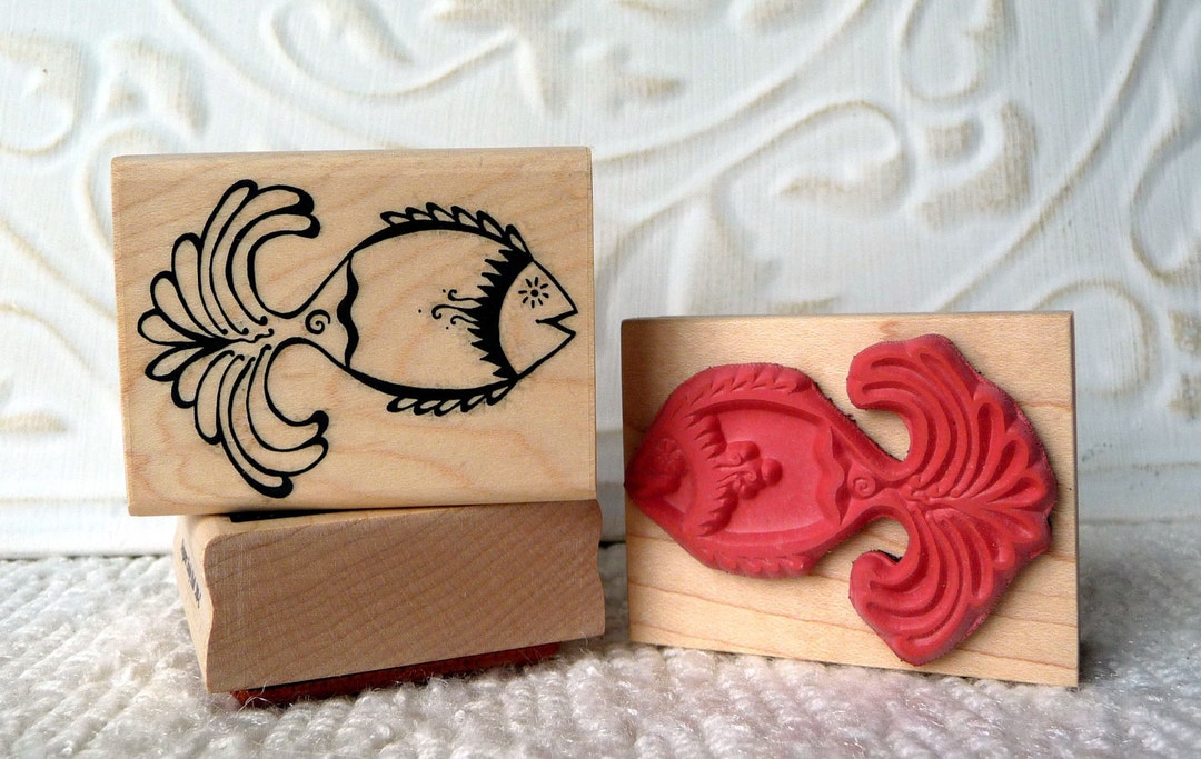 Funky Fish Rubber Stamp From Oldislandstamps - Etsy