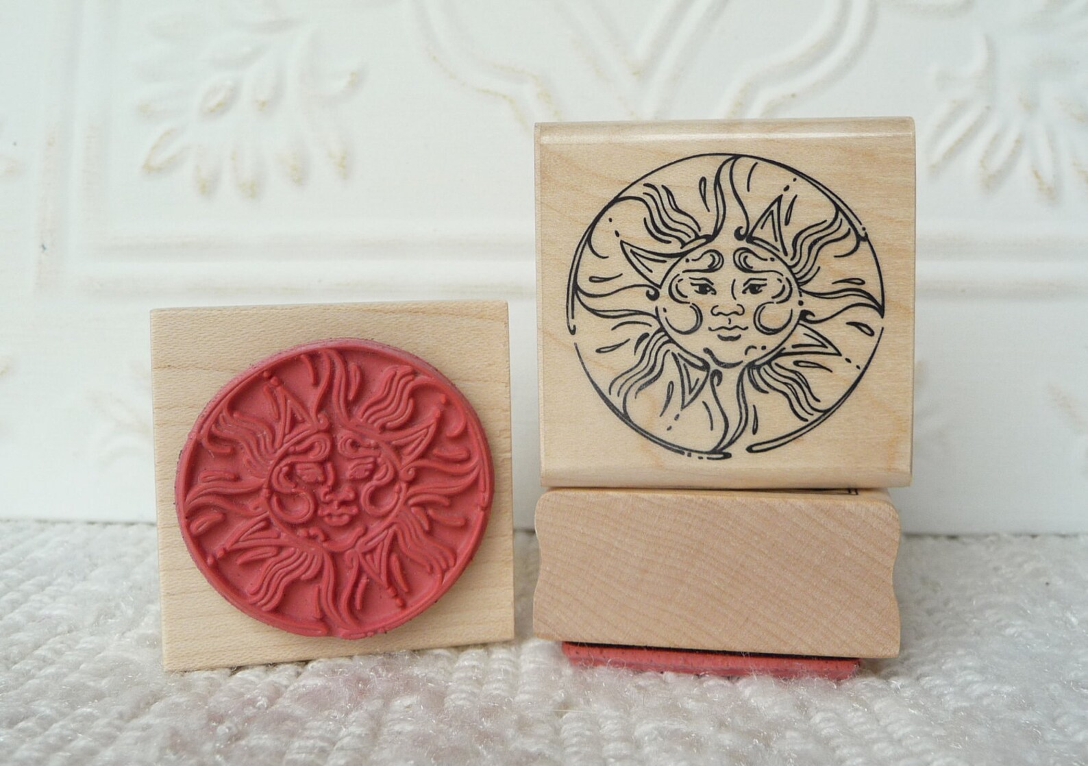 Circle Sun Rubber Stamp From Oldislandstamps - Etsy