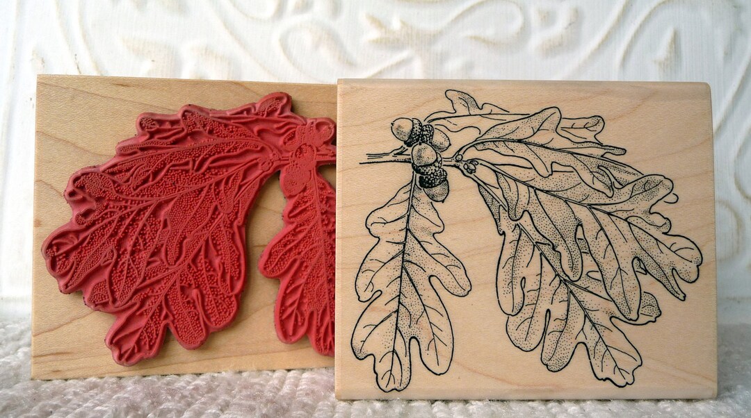 Oak Leaf Rubber Stamp From Oldislandstamps - Etsy