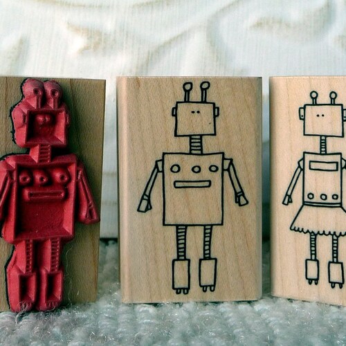 Toy Robot Rubber Stamp - Etsy